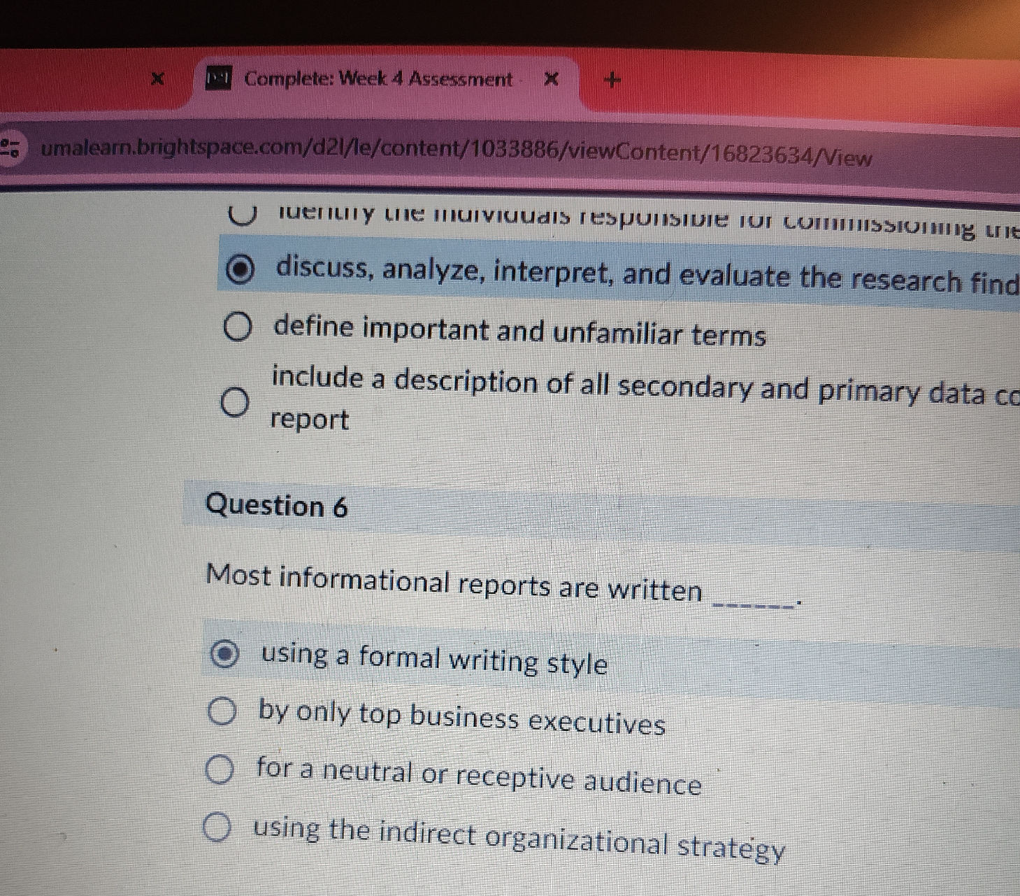 Question 6 Most informational reports are | StudyX
