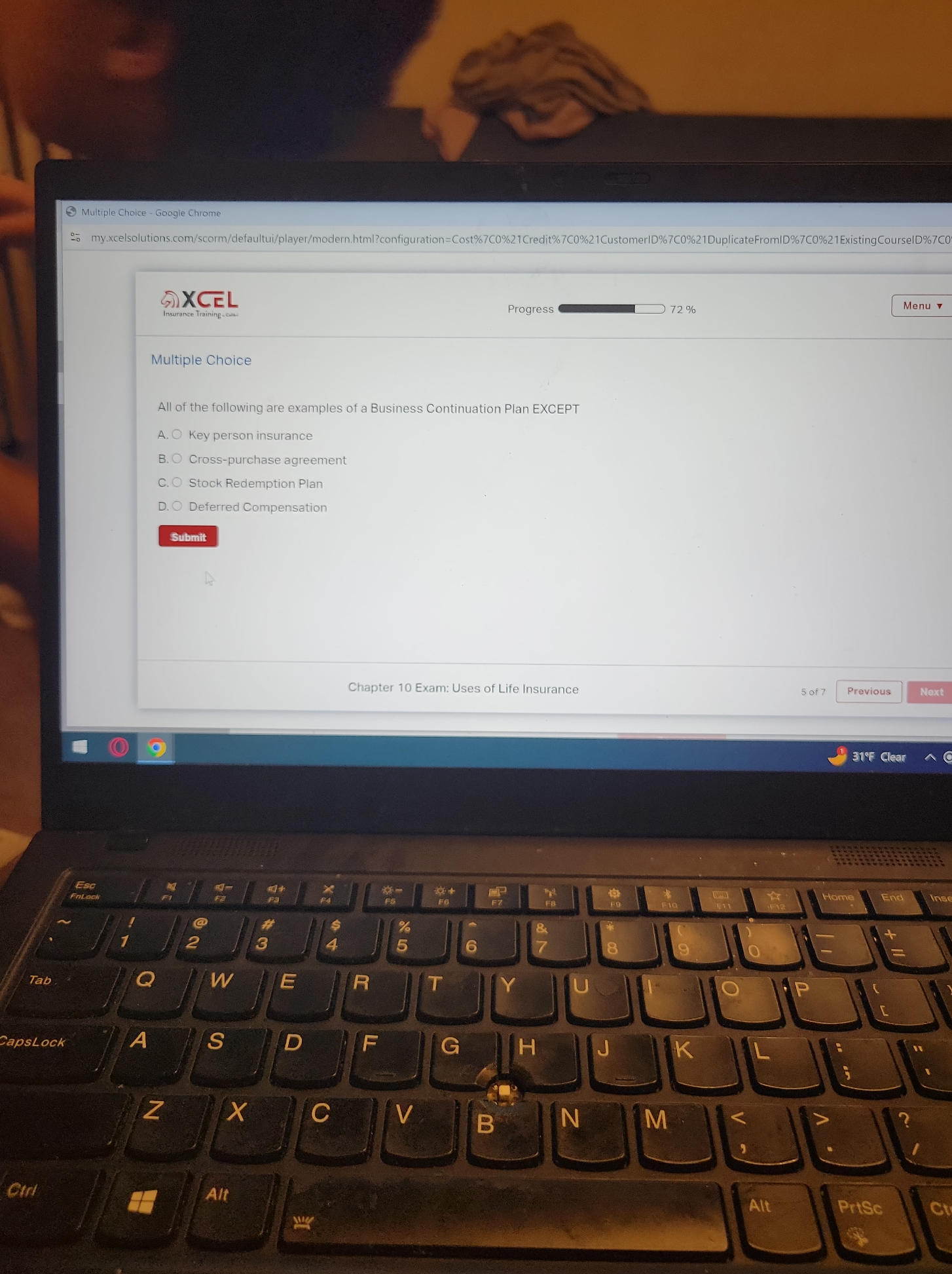 All of the following are examples of a | StudyX