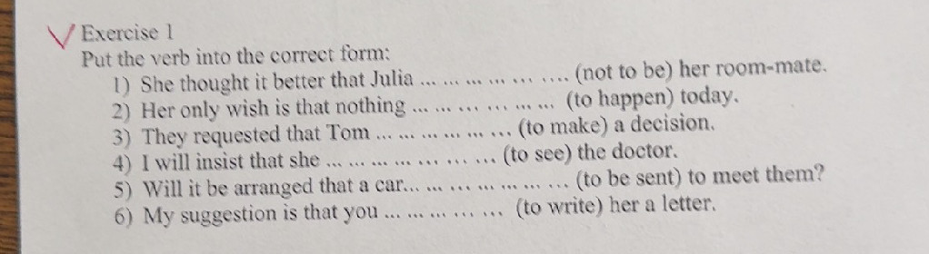 Exercise 1 Put the verb into the correct | StudyX