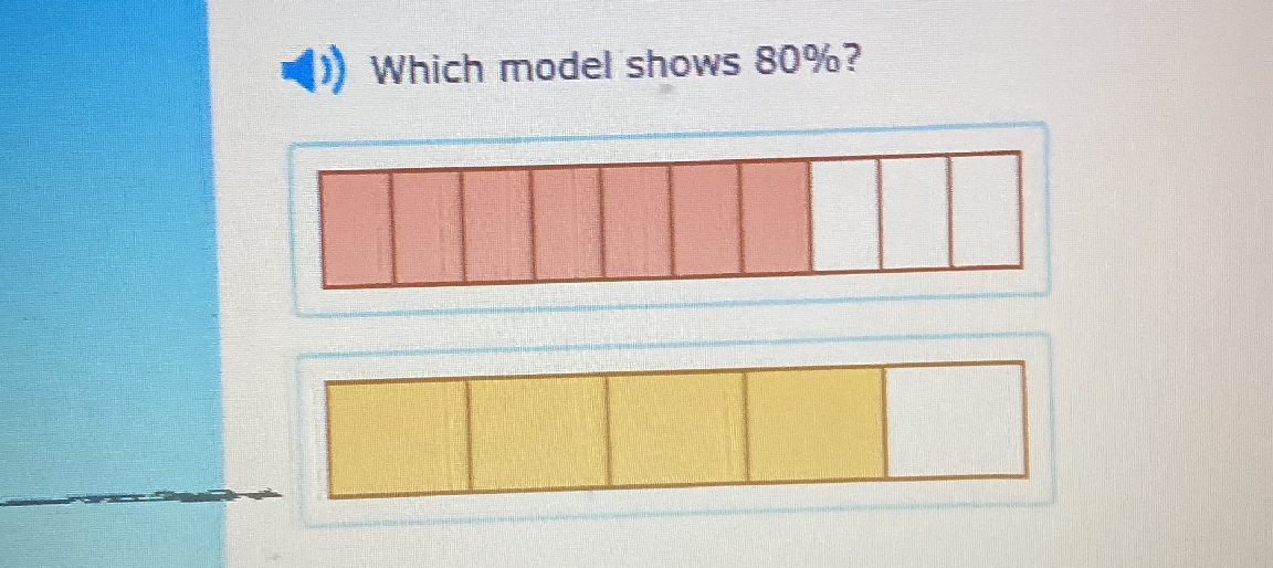 Which model shows $80\%$? Model 1: A bar | StudyX