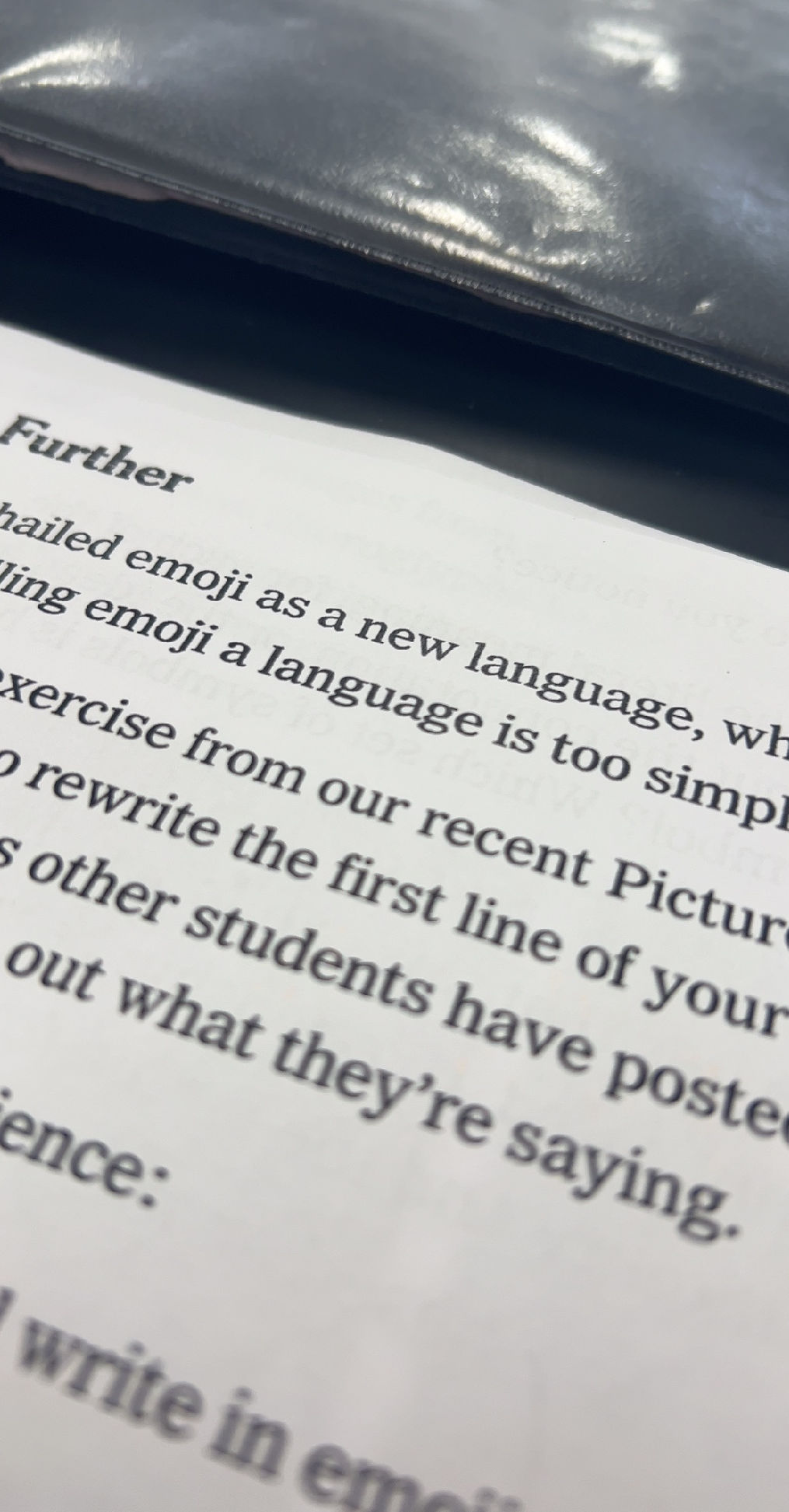 Further hail[ed] emoji as a new language, | StudyX