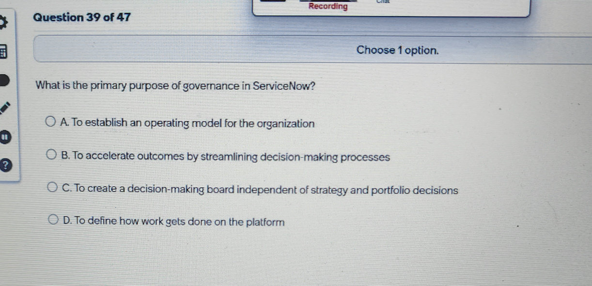 What is the primary purpose of governance in | StudyX