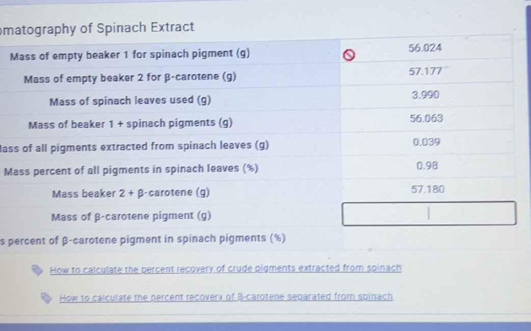 # Chromatography of Spinach Extract | | StudyX