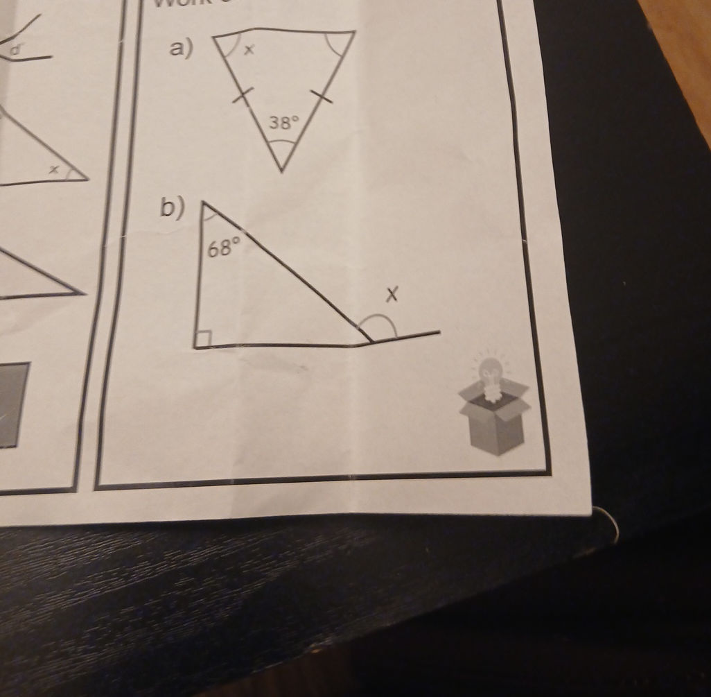 a) [Diagram of an isosceles triangle with | StudyX