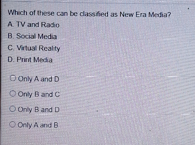 Which of these can be classified as New Era | StudyX