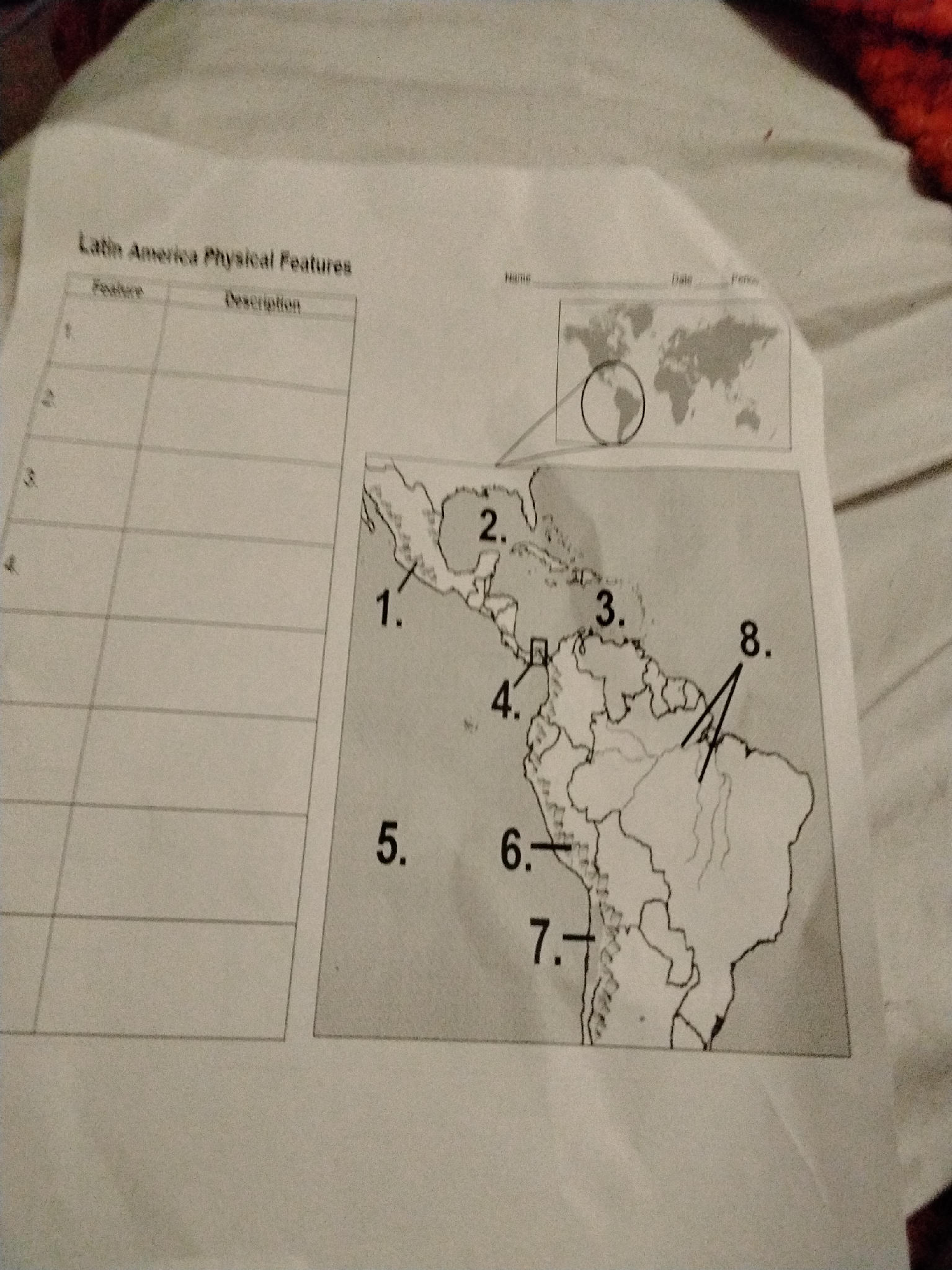 Latin America Physical Features Use the map | StudyX