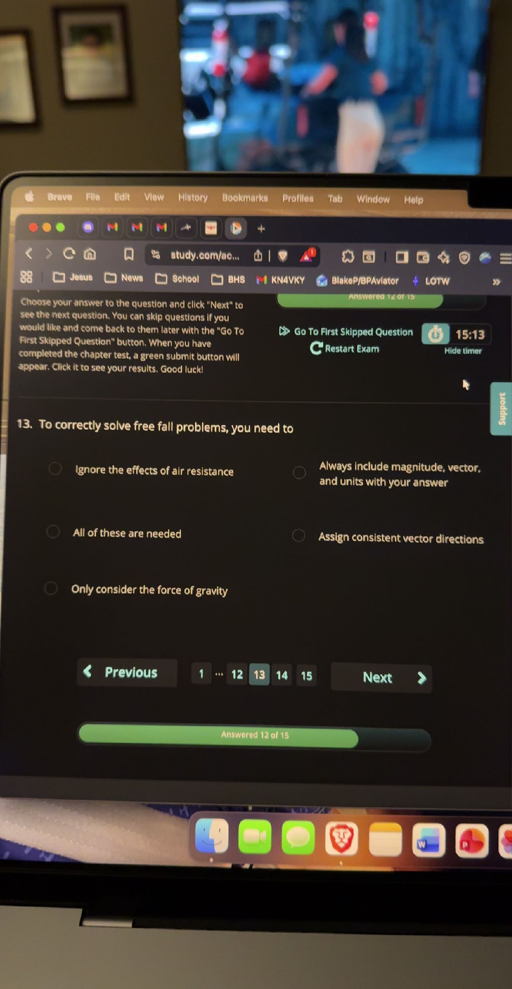 13. To correctly solve free fall problems, | StudyX