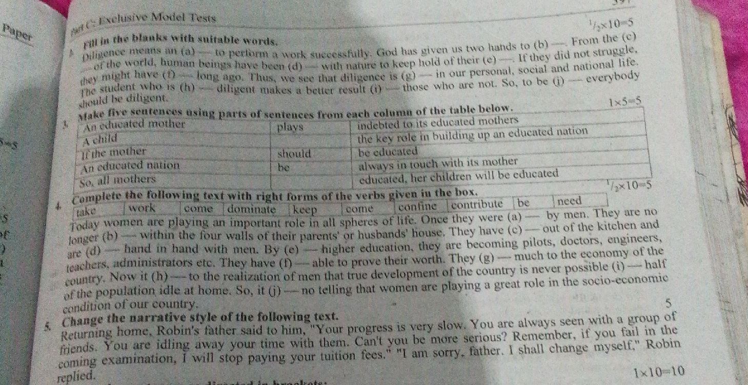 Fill in the blanks with suitable words. | StudyX