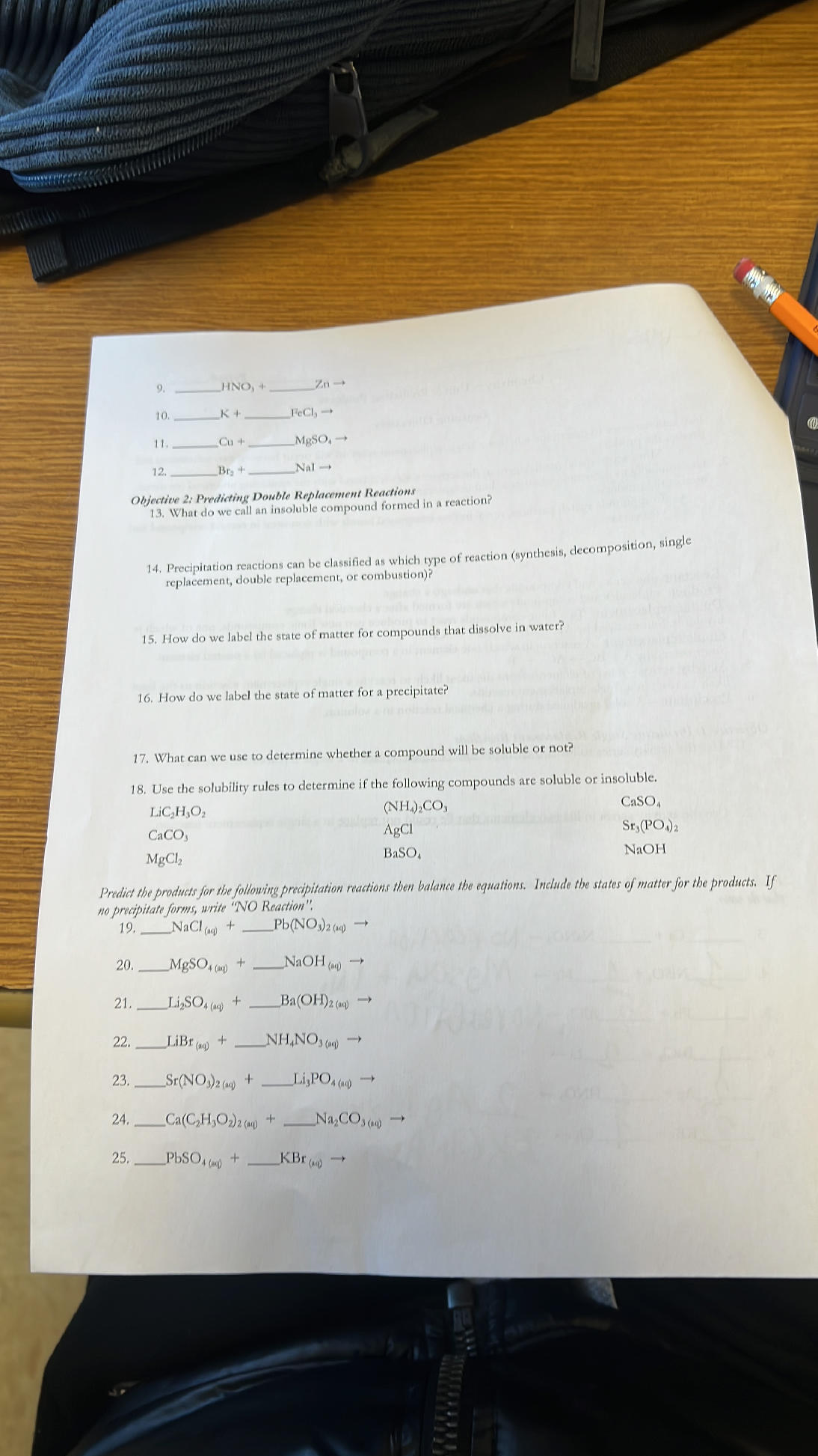 15. How do we label the state of matter for | StudyX