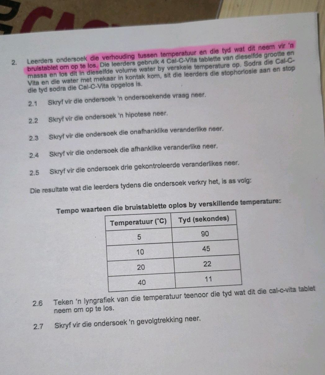 2. Leerders ondersoek die verhouding tussen | StudyX