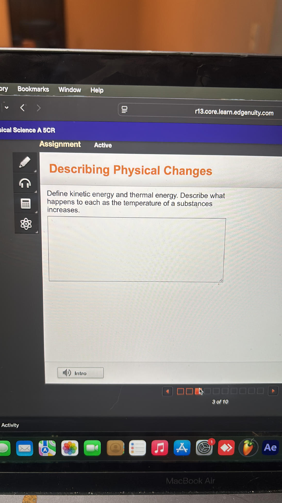 Define kinetic energy and thermal energy. | StudyX