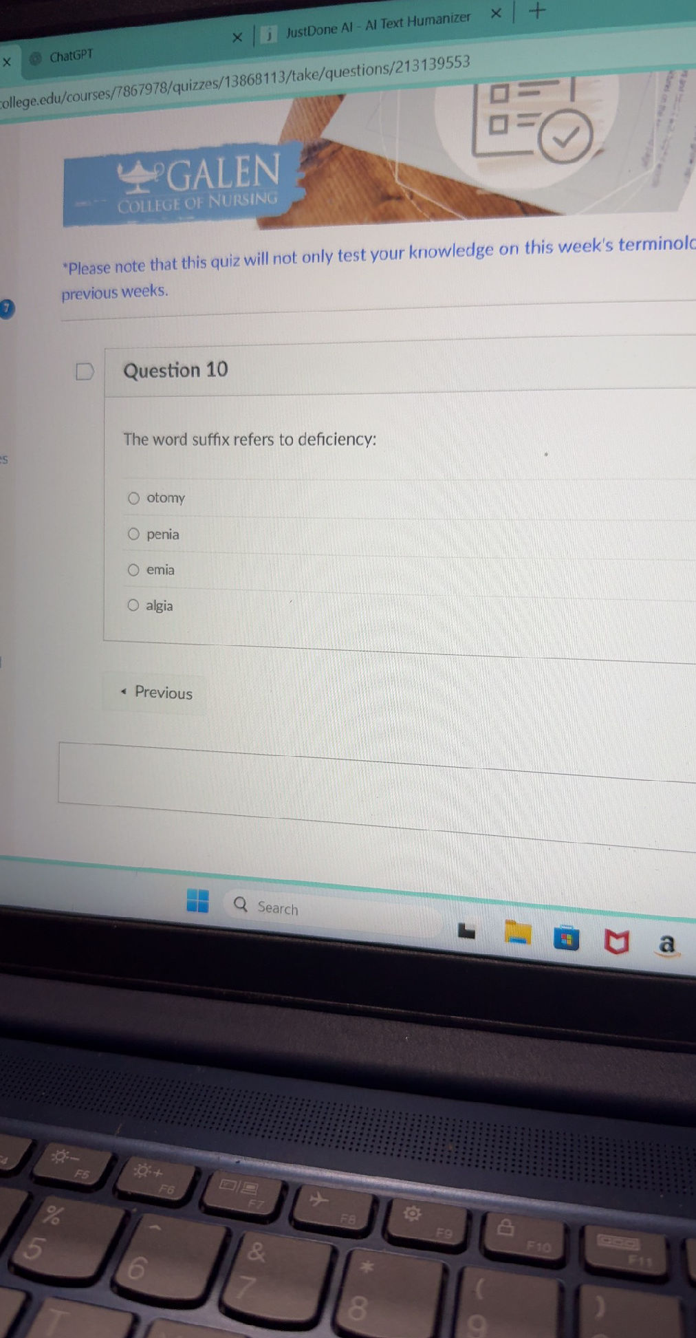 Question 10 The word suffix refers to | StudyX