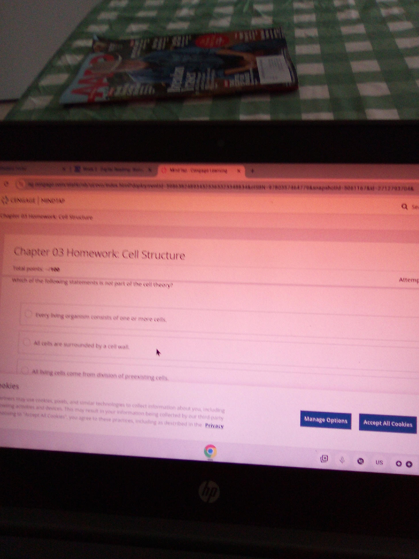 Chapter 03 Homework: Cell Structure Which | StudyX