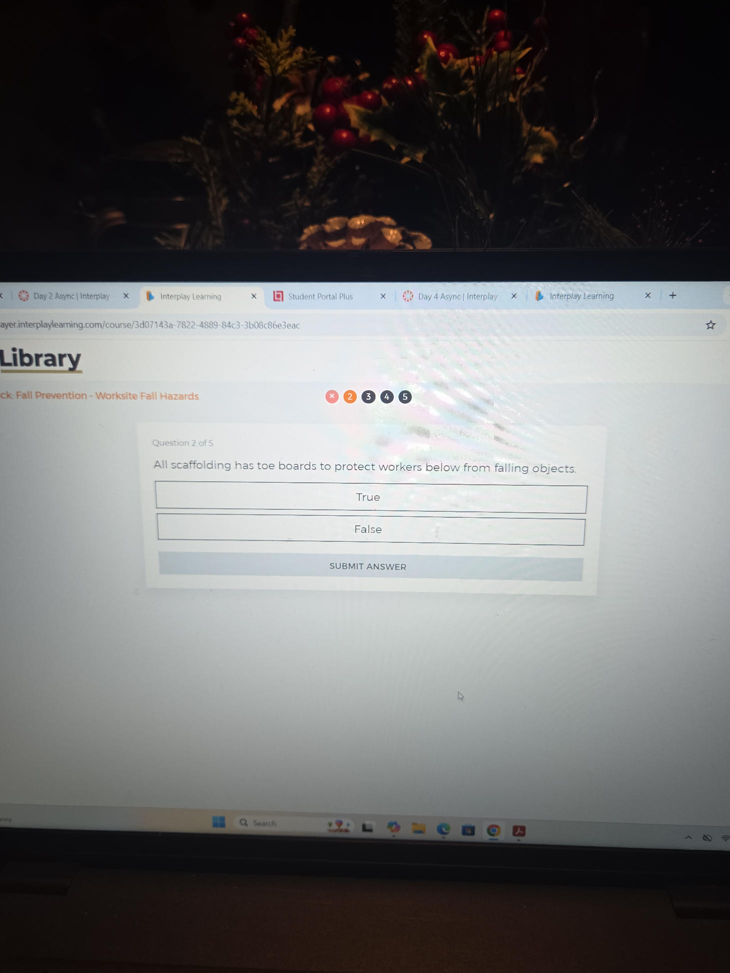 Question 2 of 5 All scaffolding has toe | StudyX