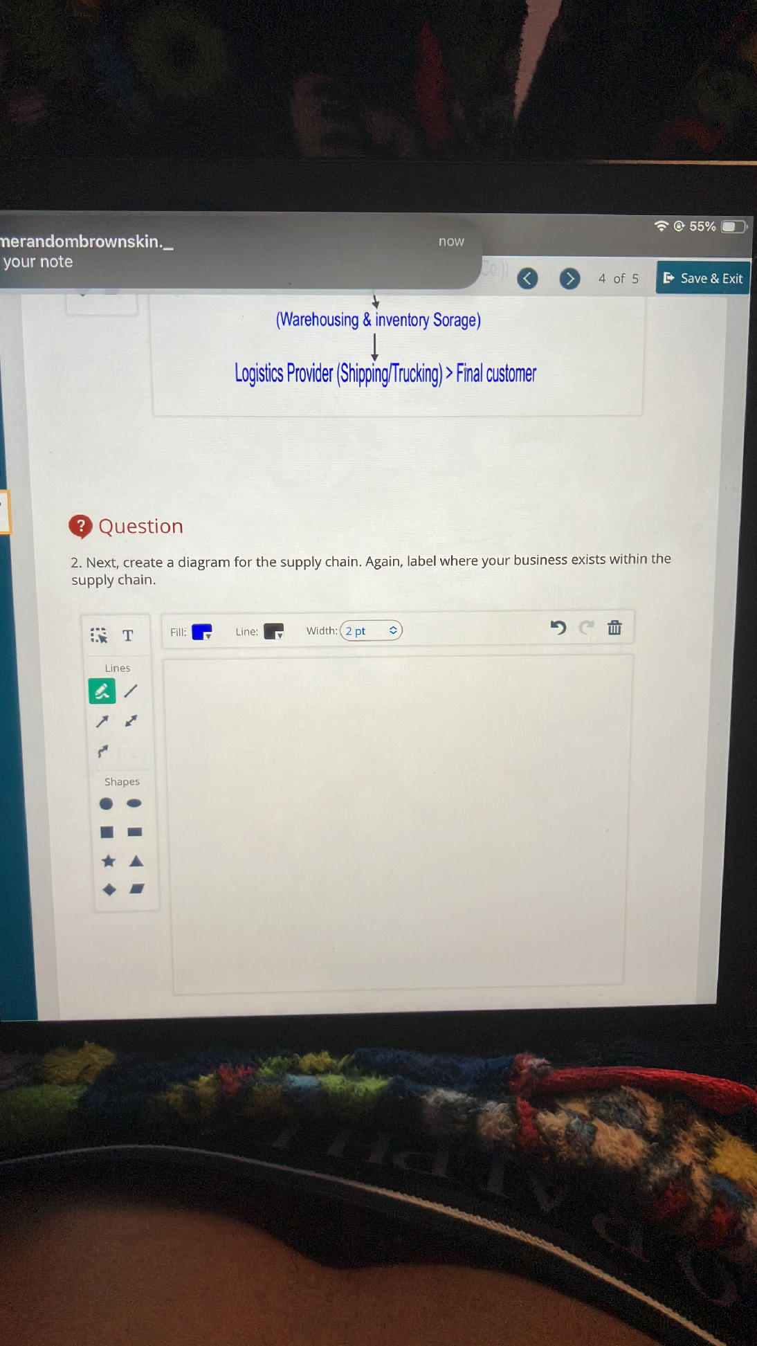 Next, create a diagram for the supply chain. | StudyX