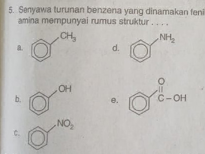 5. Senyawa turunan benzena yang dinamakan | StudyX