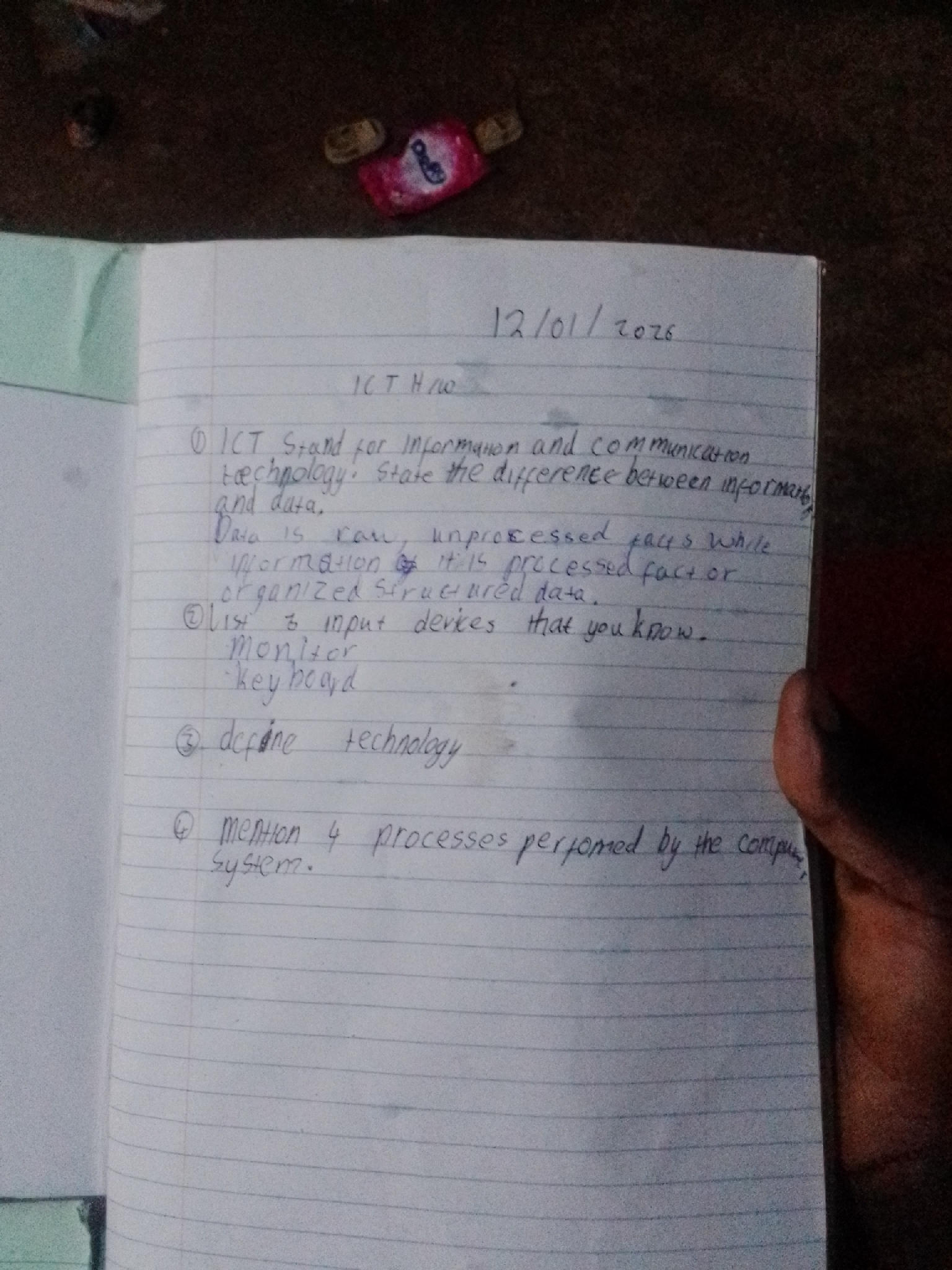 List 3 input devices that you know. Monitor | StudyX