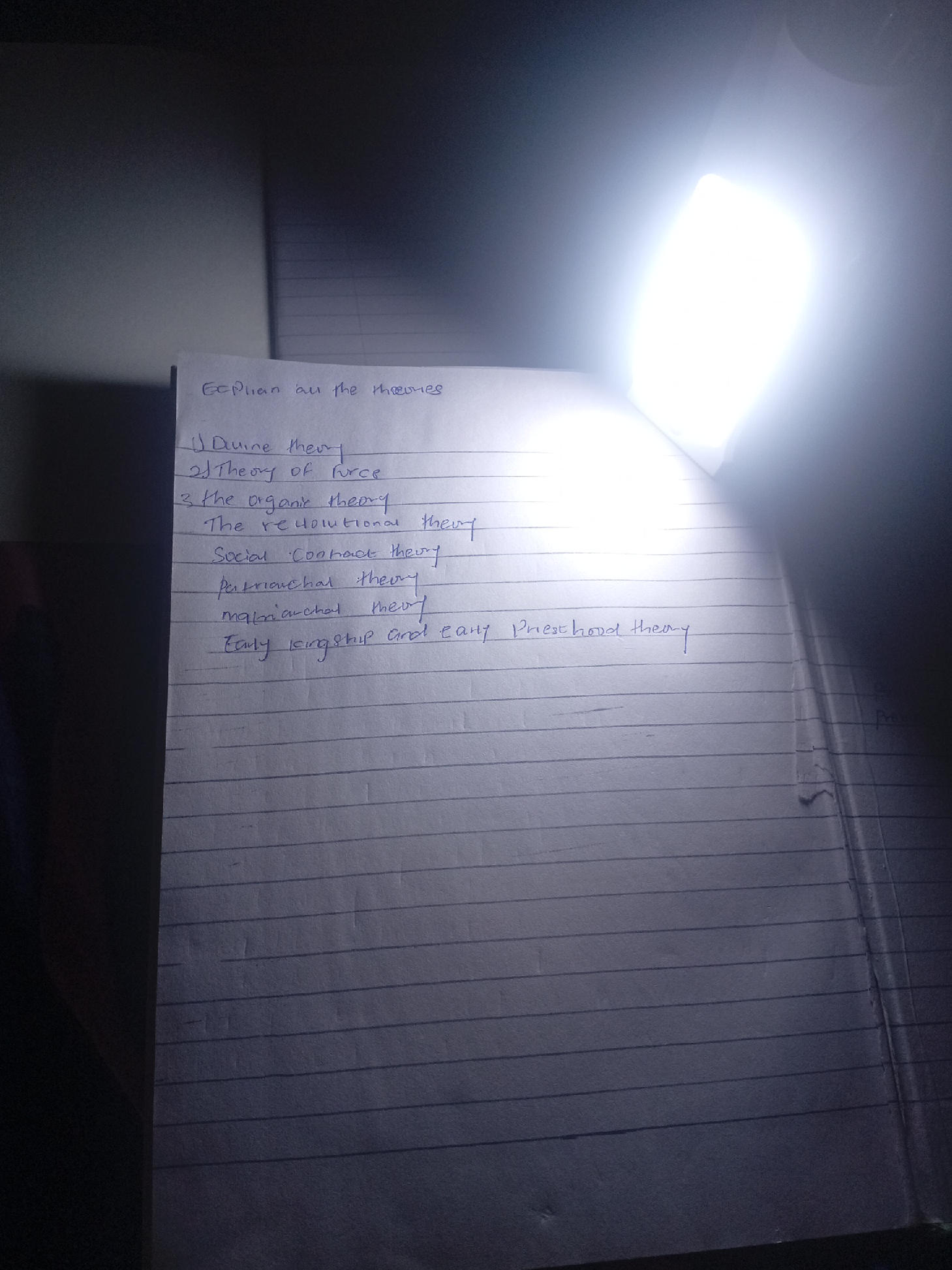 Explain all the theories 1) Divine theory 2) | StudyX