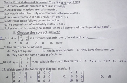 I. Write if the statement is correct True if | StudyX