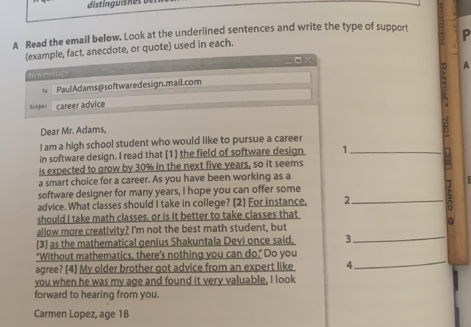 Read the email below. Look at the underlined | StudyX