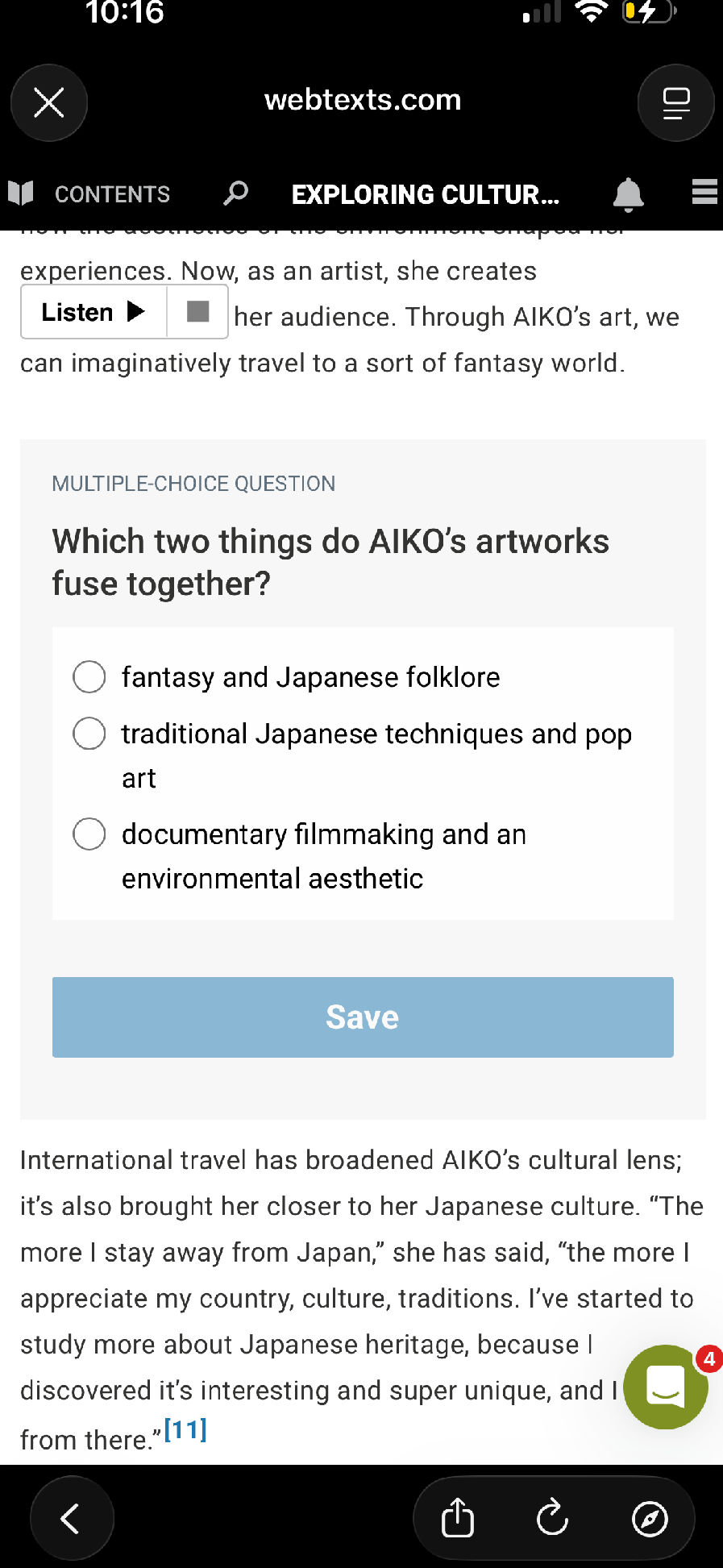 Which two things do AIKO's artworks fuse | StudyX