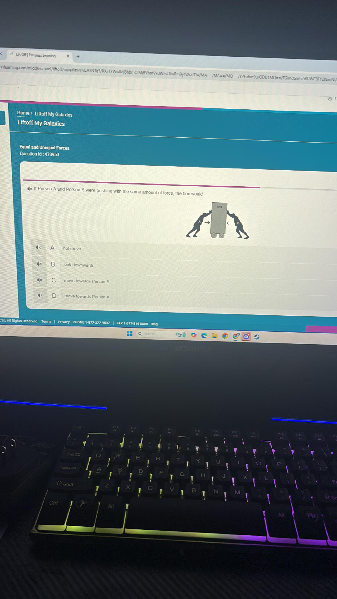 If Person A and Person B were pushing with | StudyX