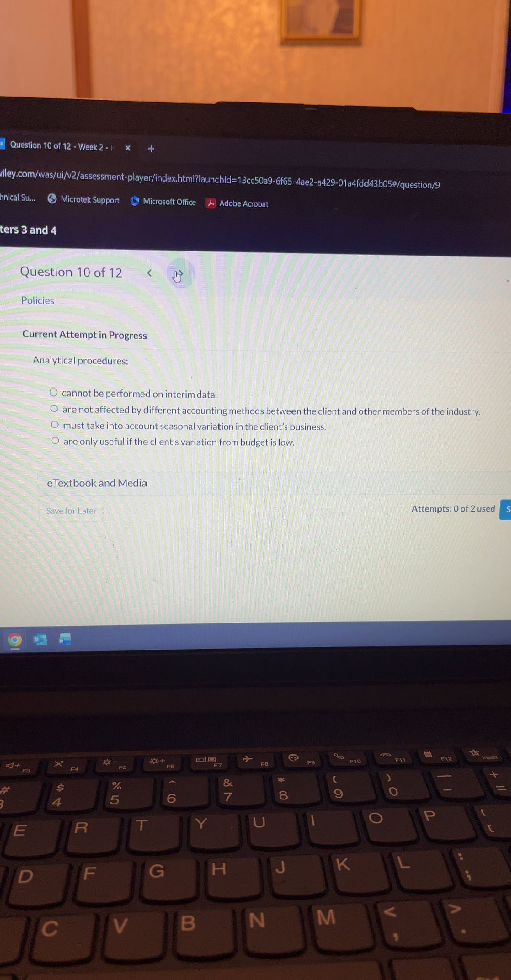 Analytical procedures: cannot be performed | StudyX