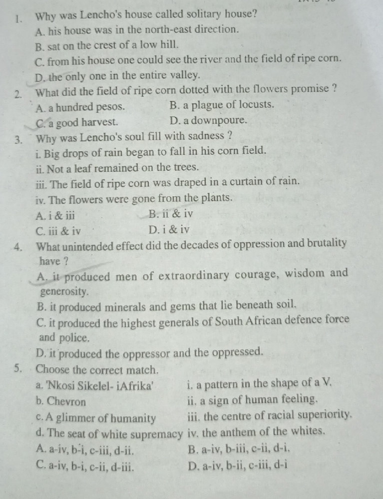 Why was Lencho's soul fill with sadness ? | StudyX