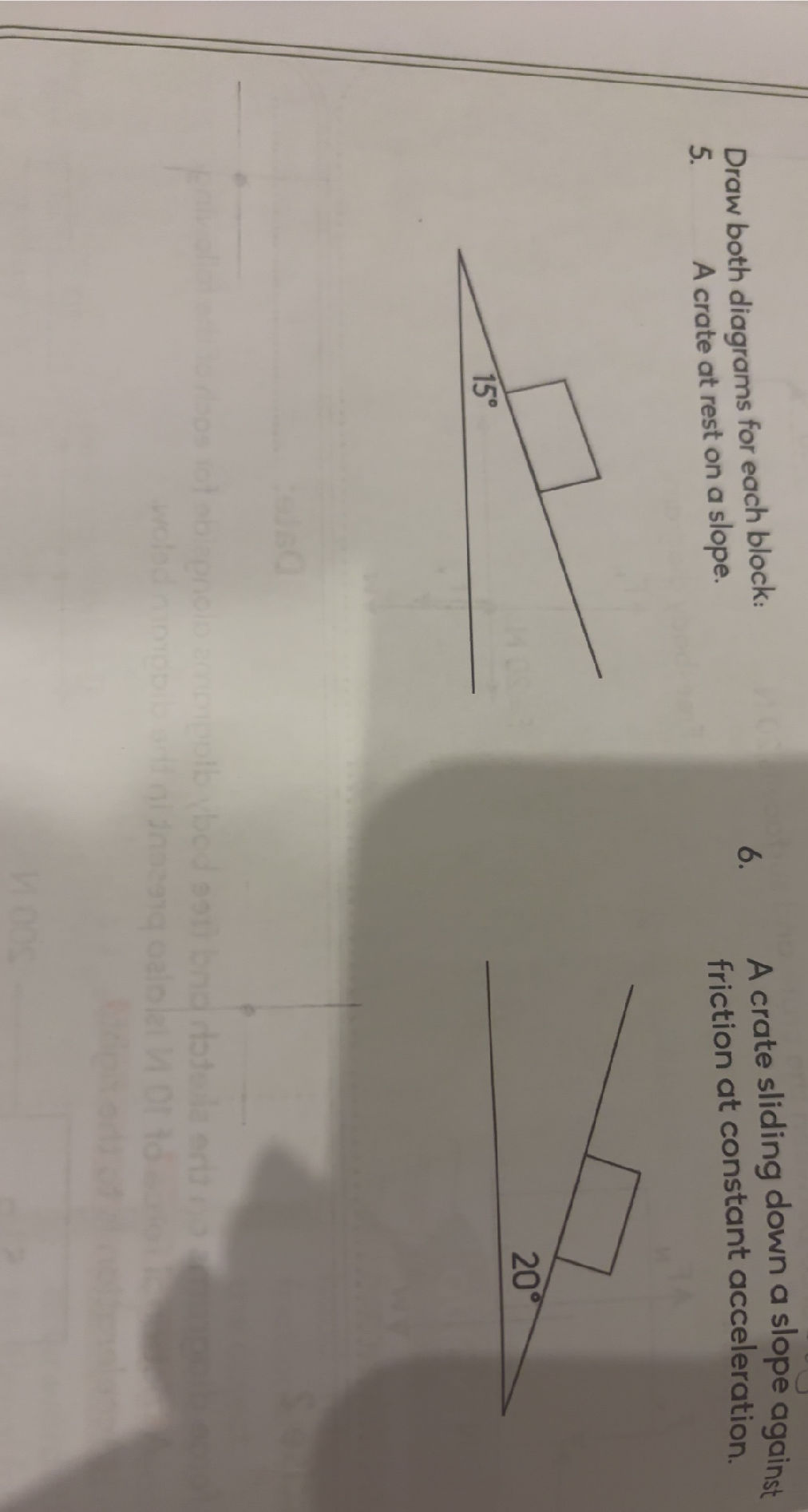 Draw both diagrams for each block: A crate | StudyX
