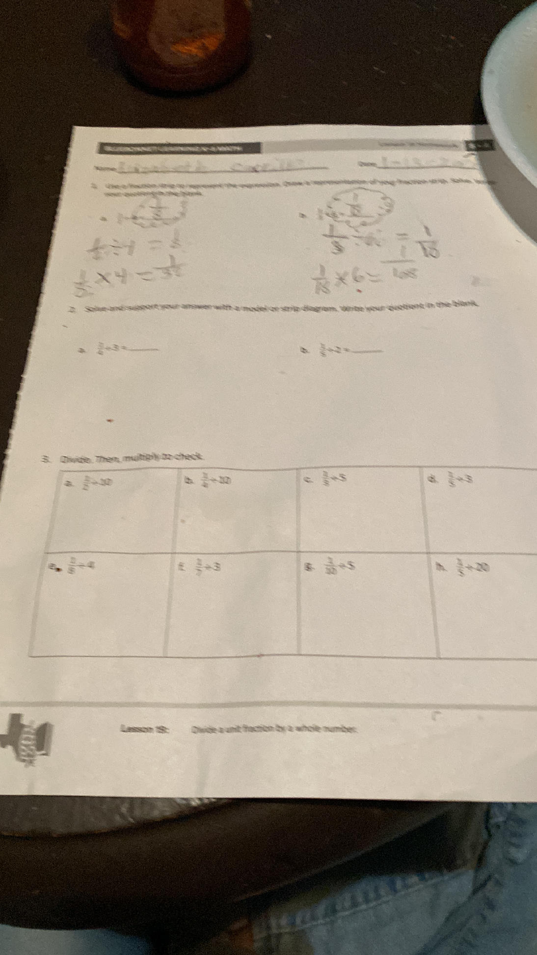 1. Use a fraction strip to represent the | StudyX