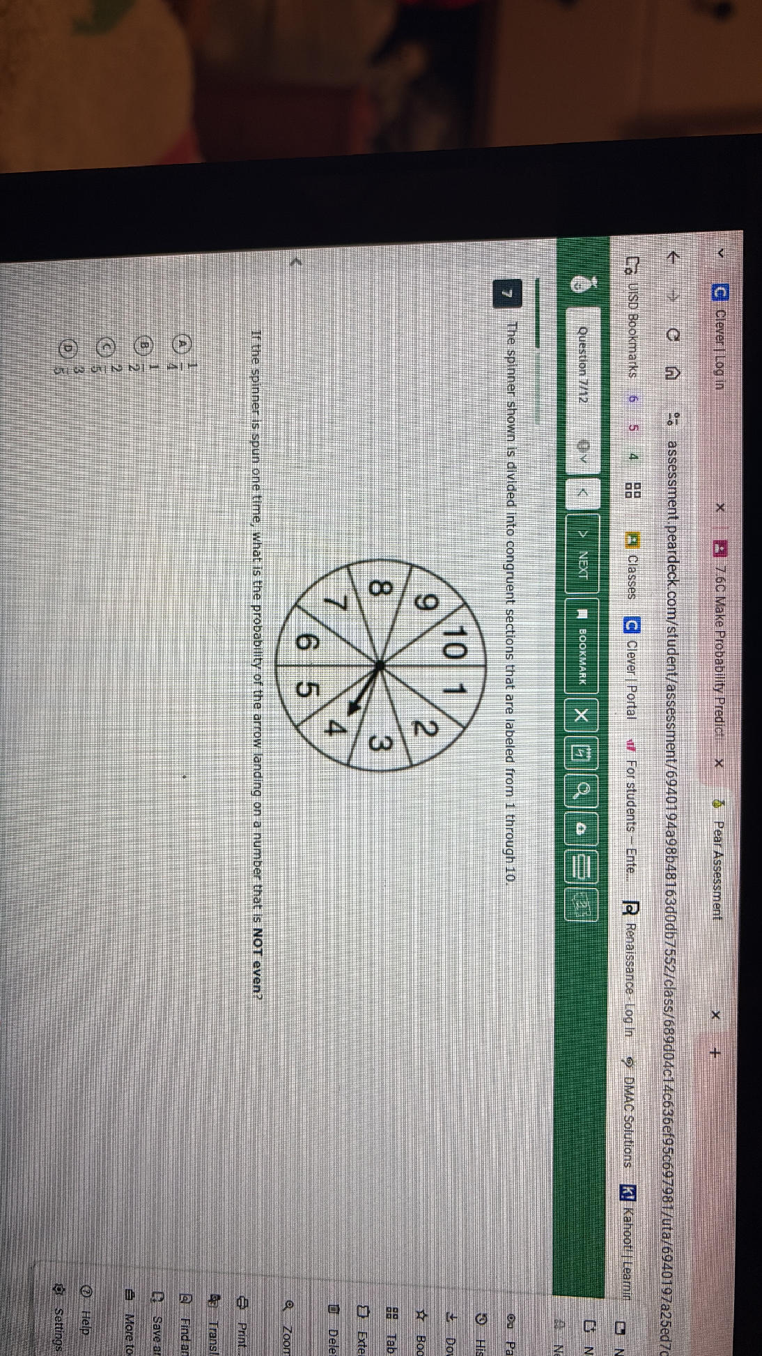The spinner shown is divided into congruent | StudyX