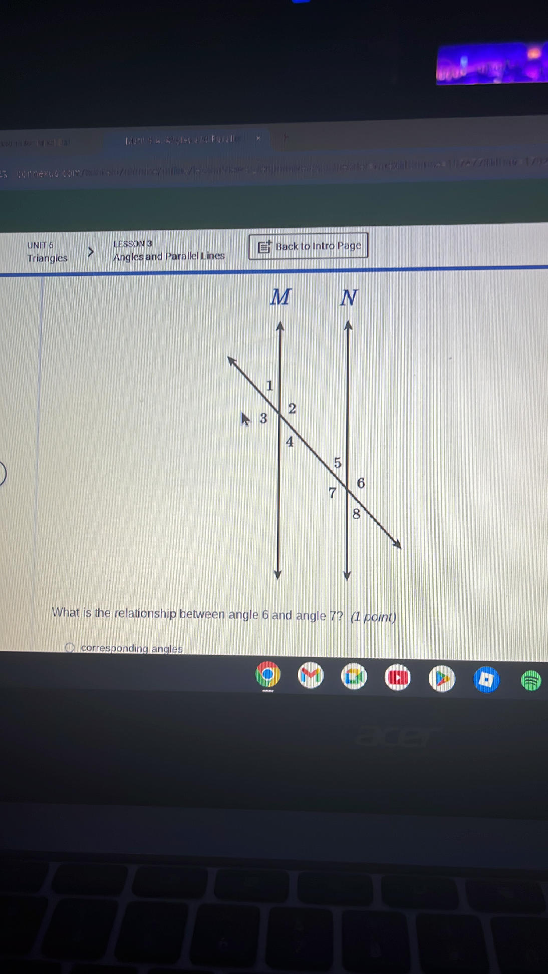 What is the relationship between angle 6 and | StudyX