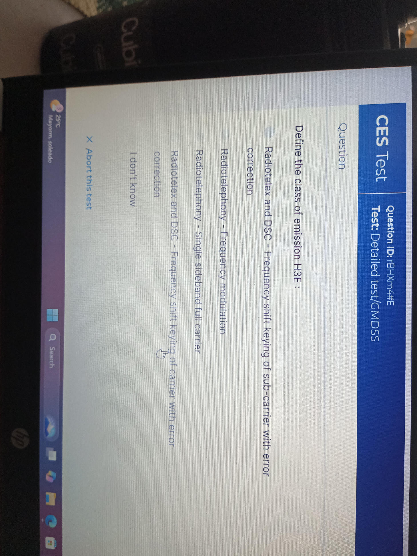 Define the class of emission H3E: | StudyX