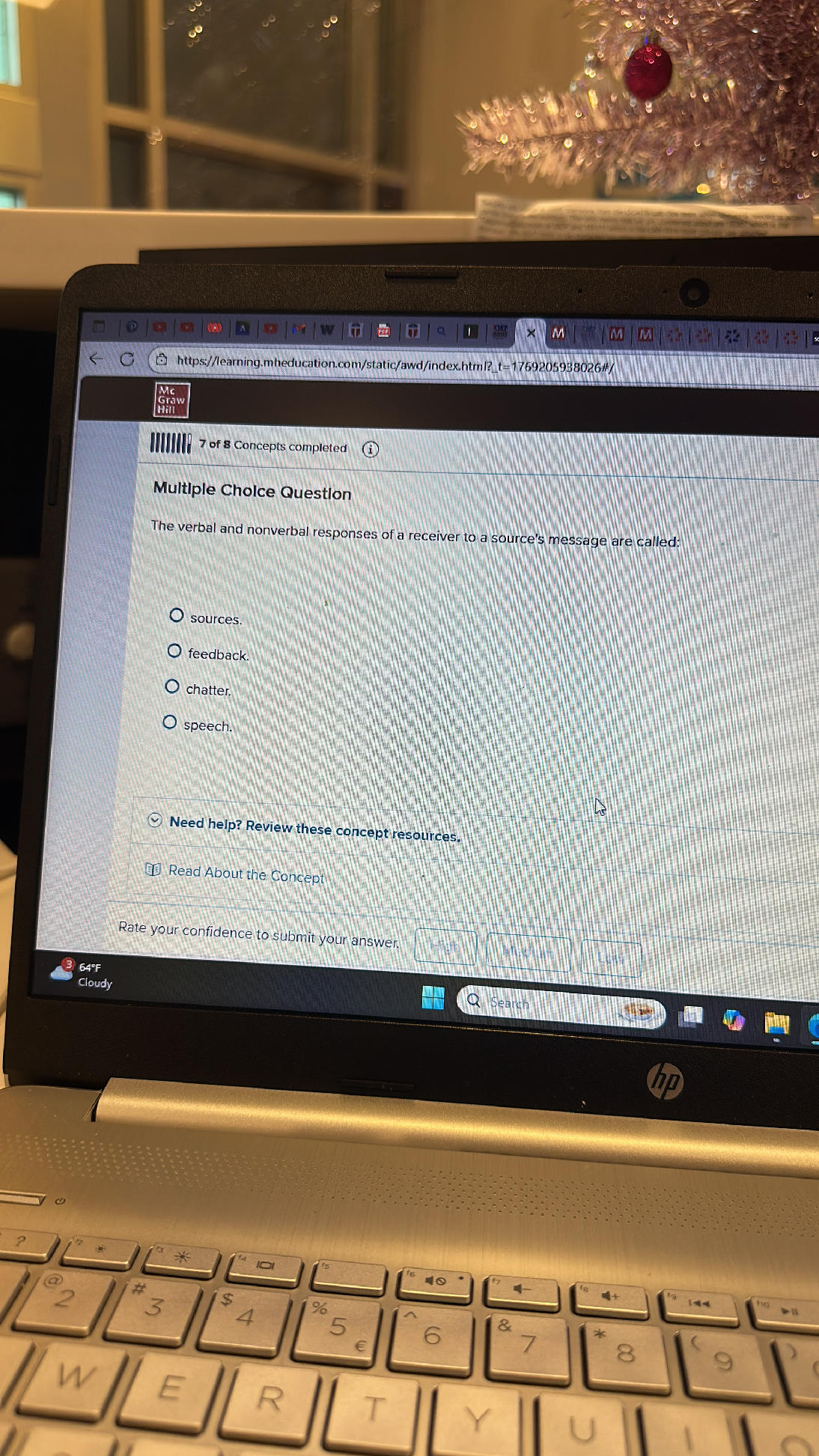 Multiple Choice Question The verbal and | StudyX