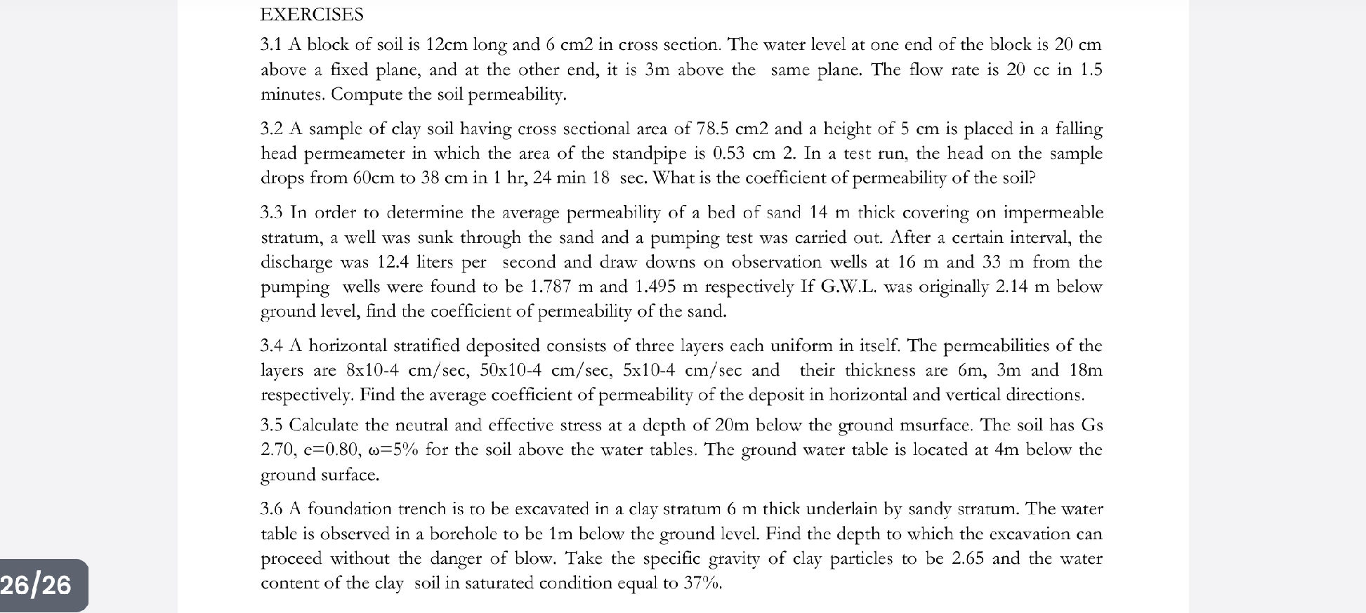 A sample of clay soil having cross sectional | StudyX