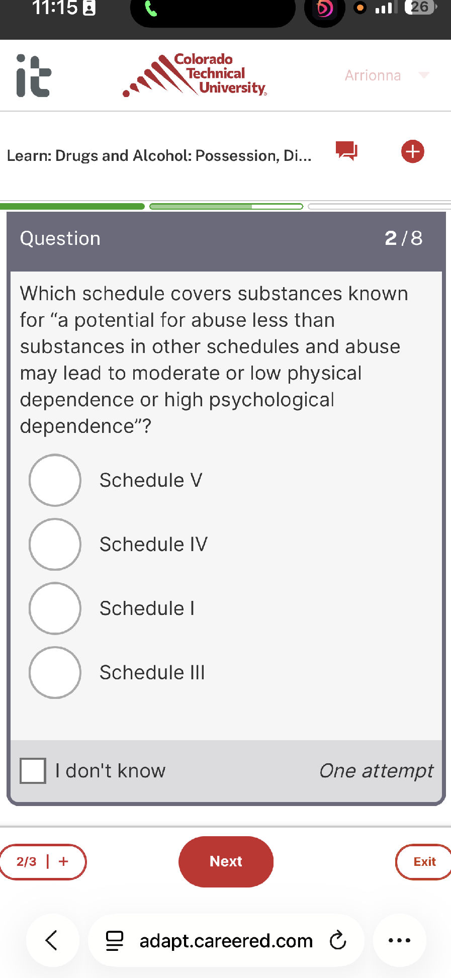 Which schedule covers substances known for | StudyX