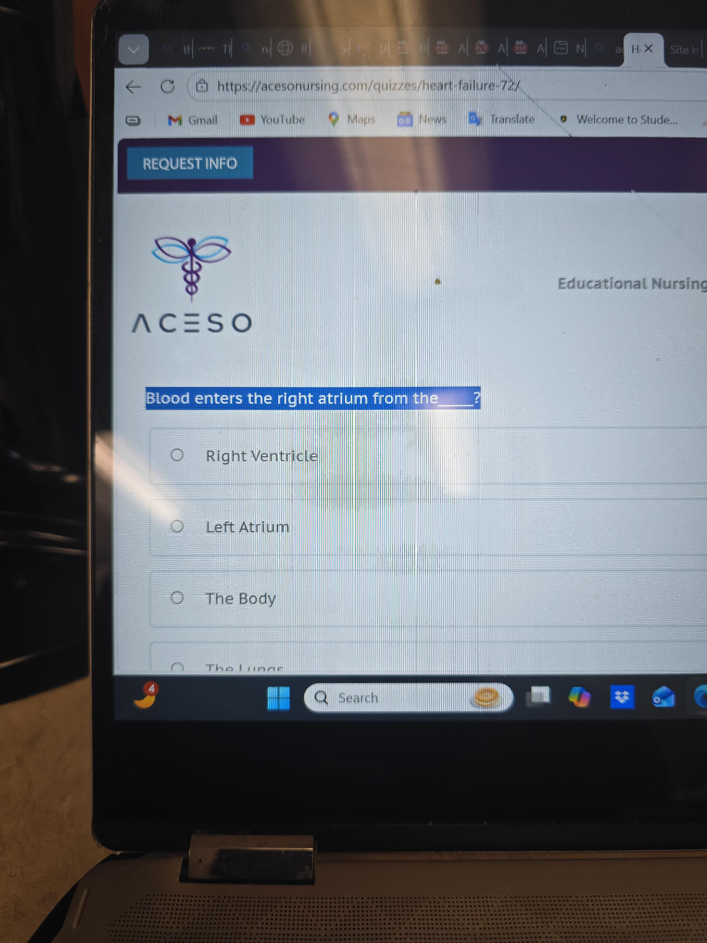 Blood enters the right atrium from the ____ | StudyX
