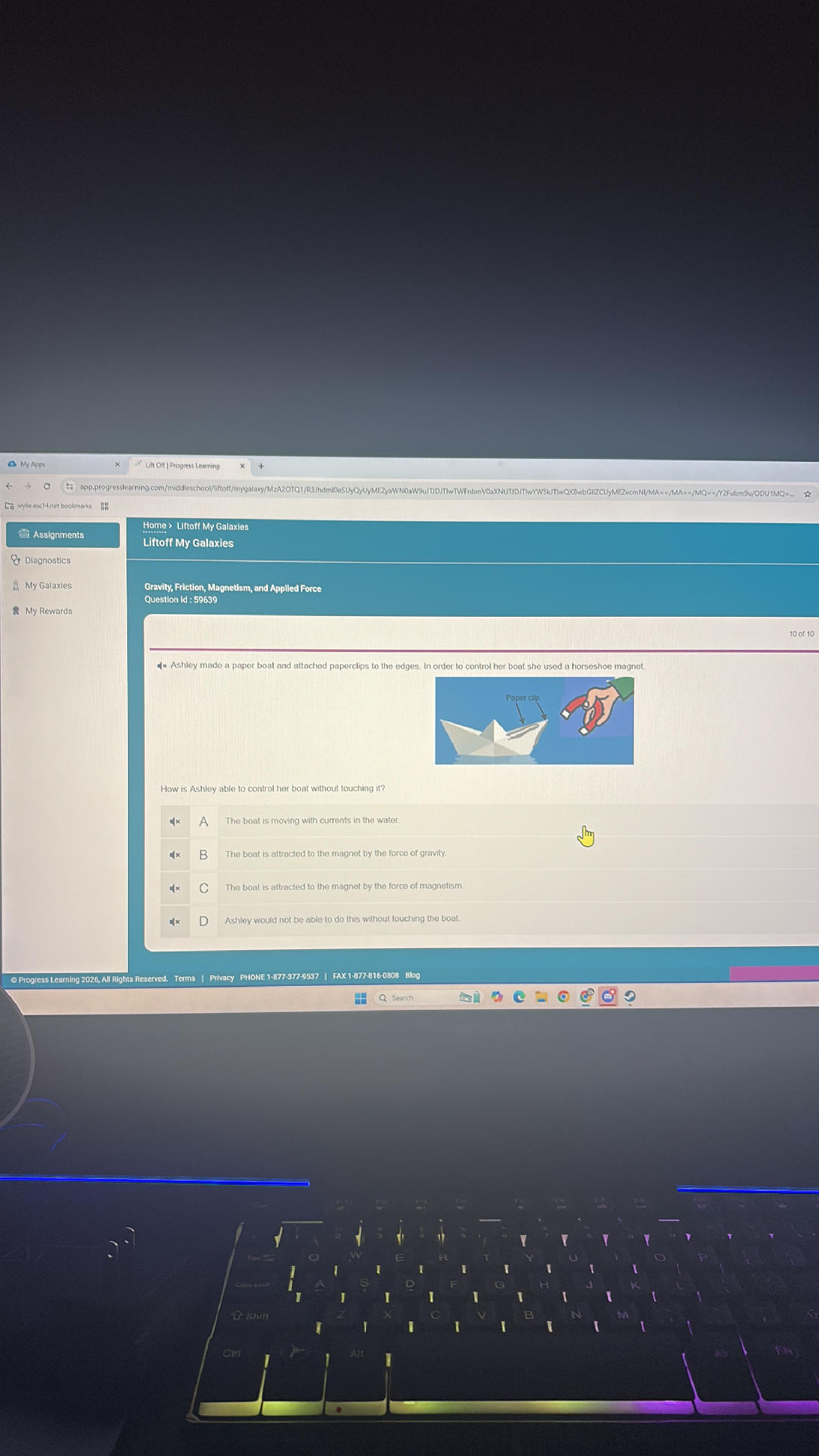 Ashley made a paper boat and attached | StudyX