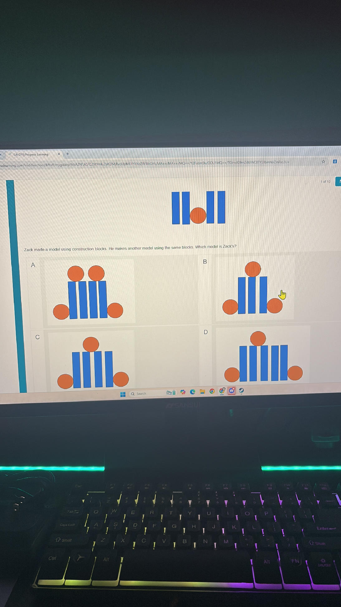 Zack made a model using construction blocks. | StudyX