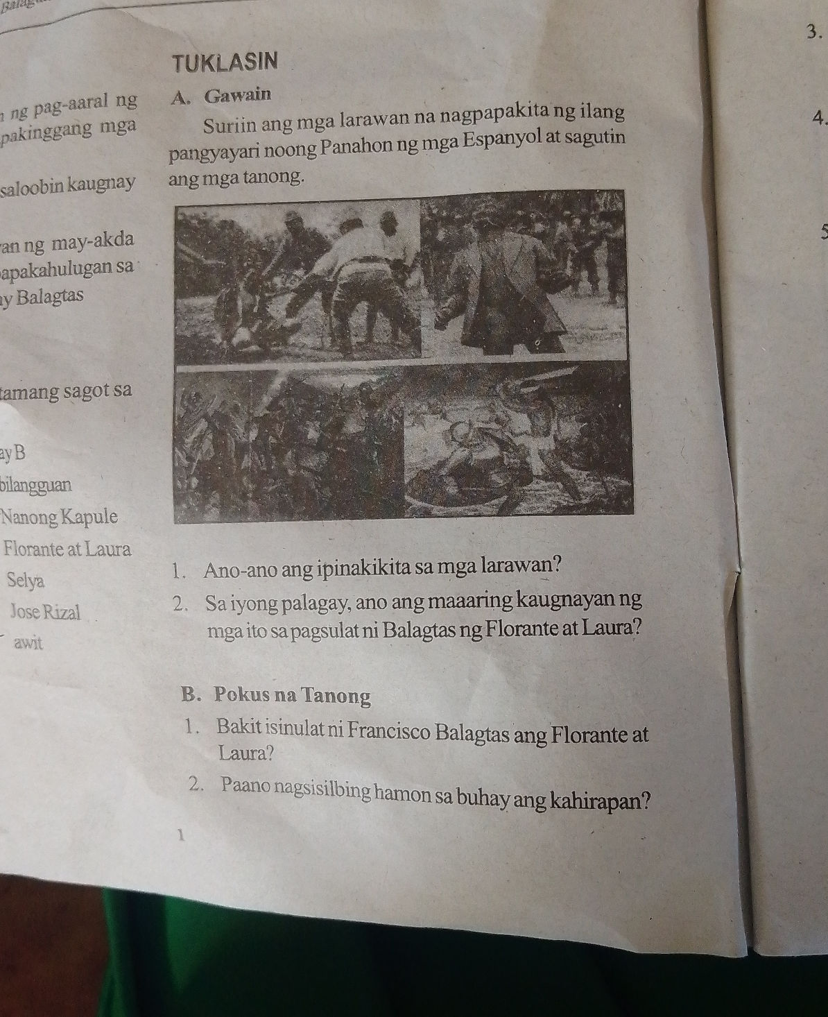 A. Gawain Suriin ang mga larawan na | StudyX