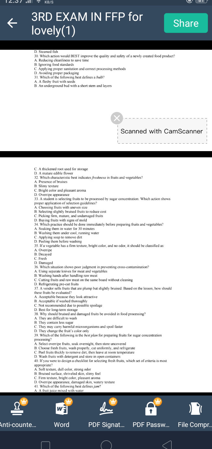 Which of the following best defines a bulb? | StudyX