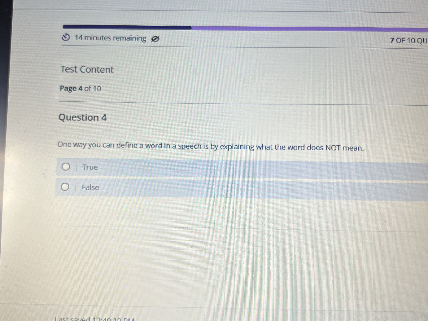 One way you can define a word in a speech is | StudyX
