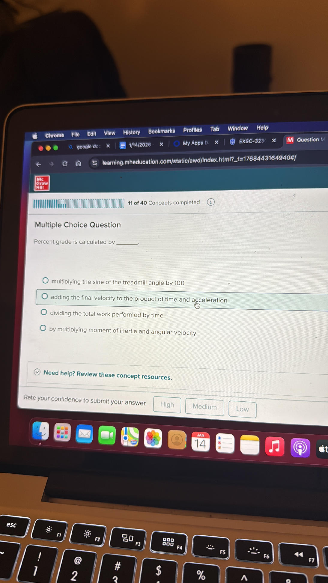 Multiple Choice Question Percent grade is | StudyX