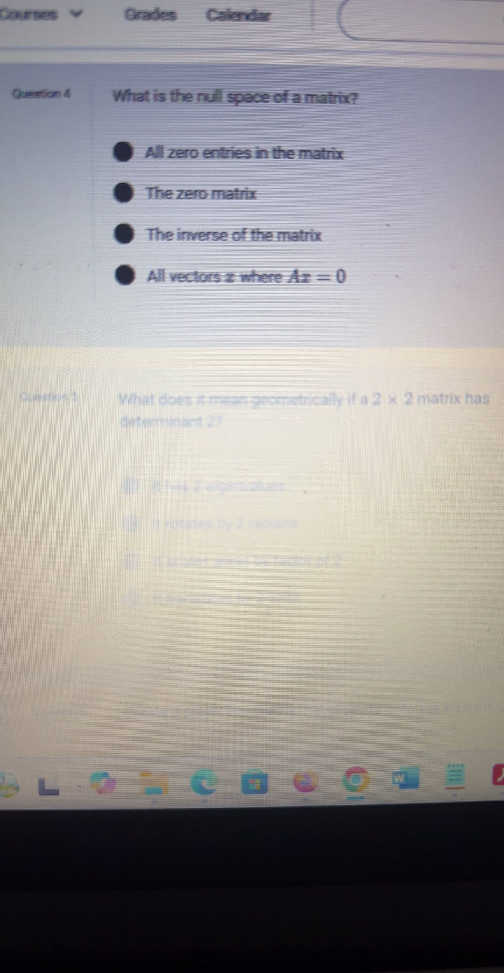 What is the null space of a matrix? All | StudyX