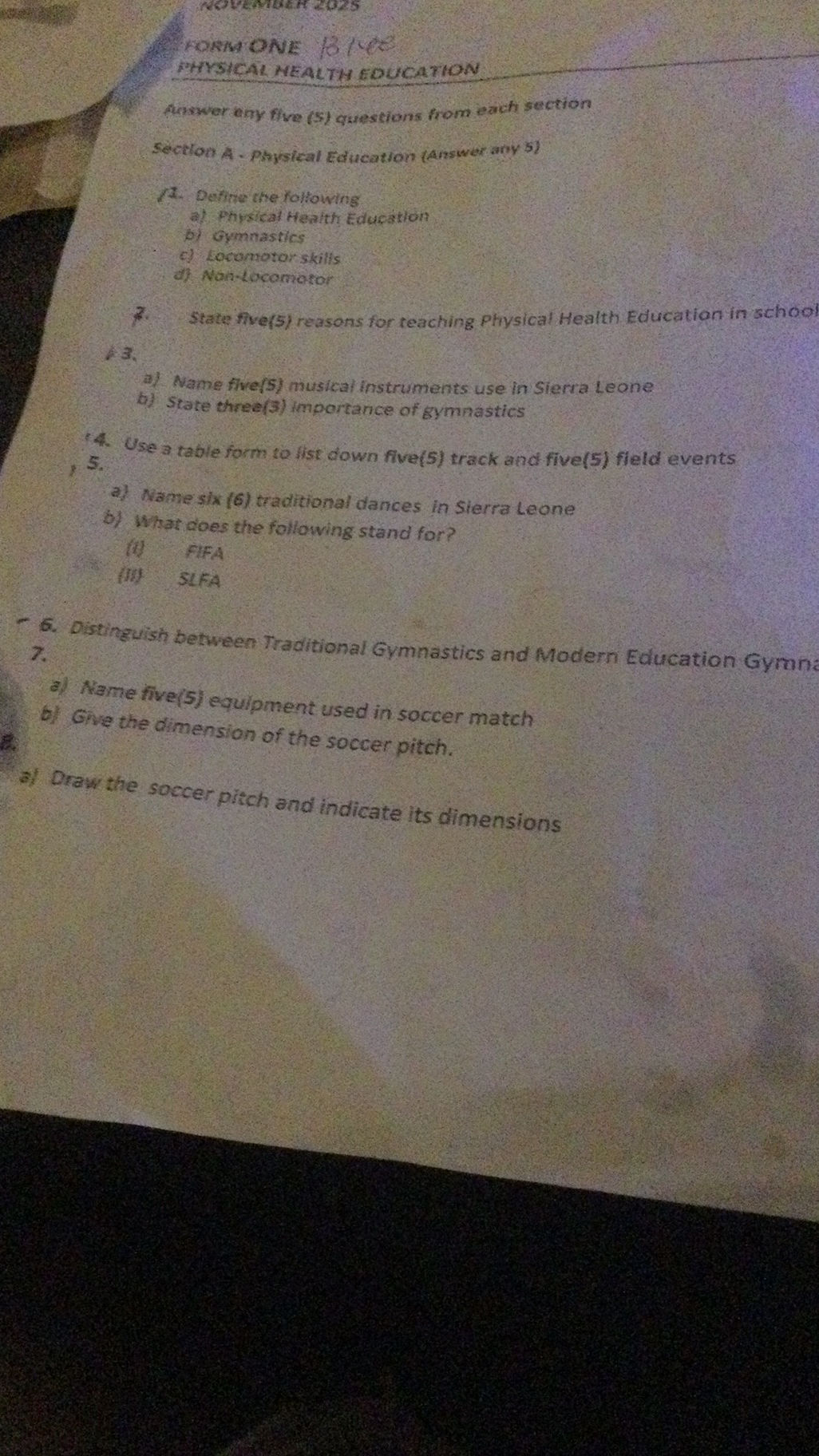 State five(5) reasons for teaching Physical | StudyX