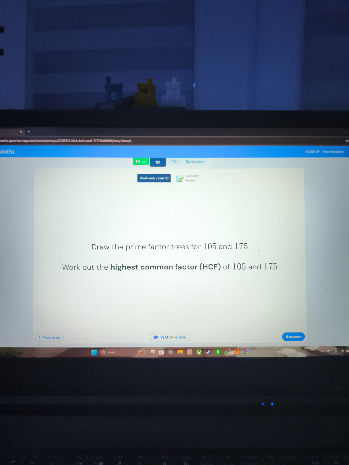 Draw the prime factor trees for 105 and 175 | StudyX