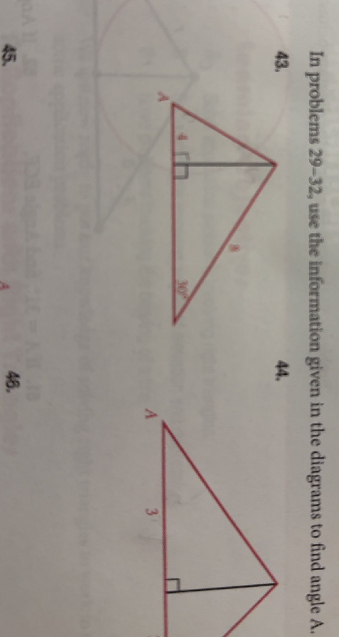 46. The diagram shows a triangle with a | StudyX
