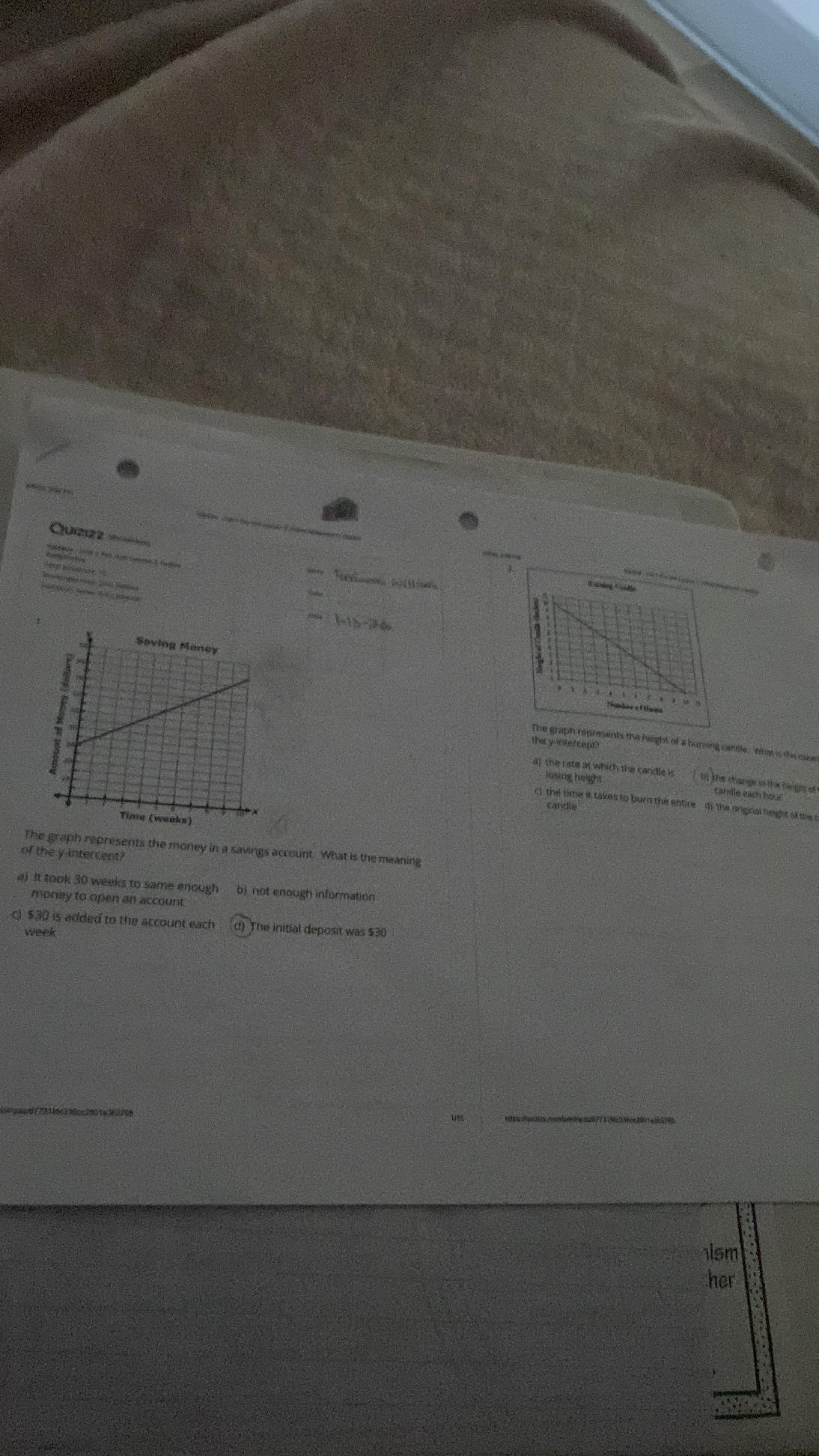 Burning Candle **Graph: Candle Height | StudyX