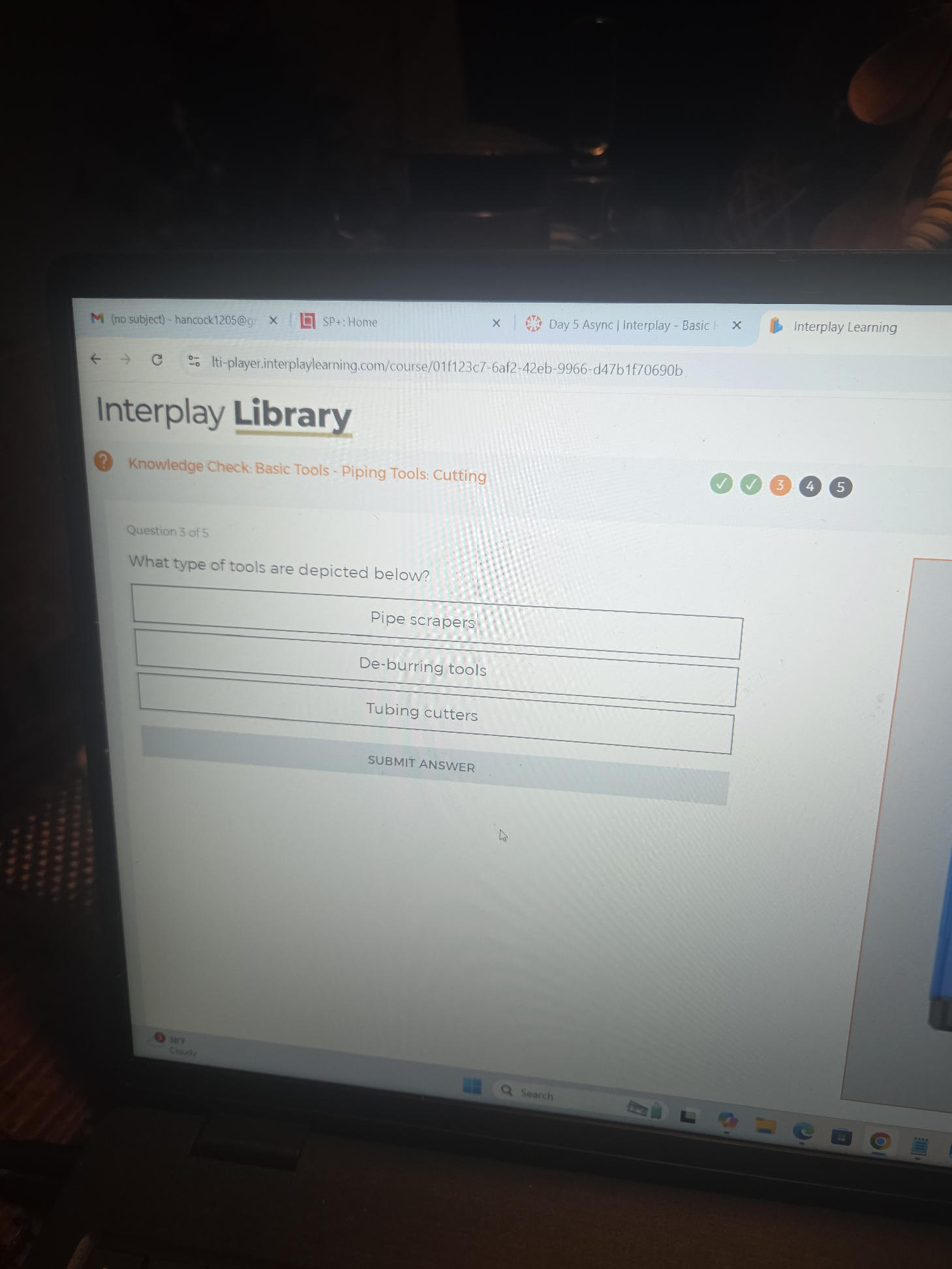 Question 3 of 5 What type of tools are | StudyX