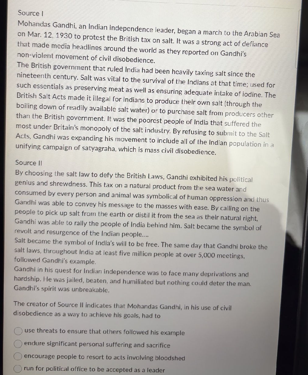 Source I Mohandas Gandhi, an Indian | StudyX